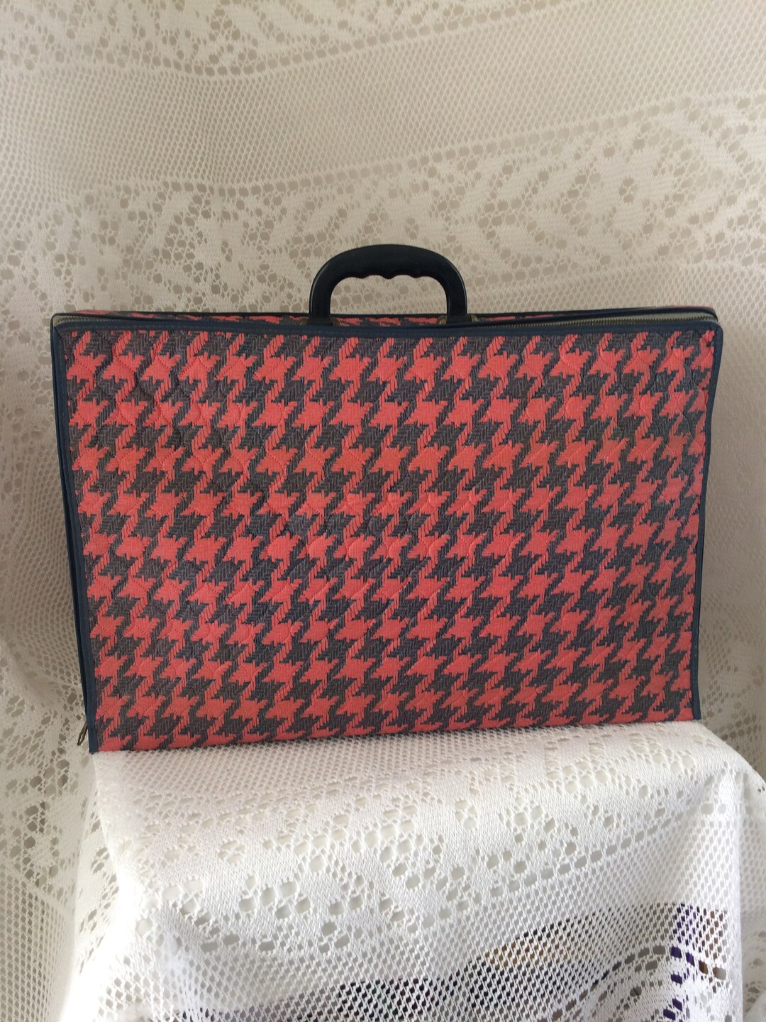 Small Vintage Suitcase 60s Folding Suitcase Old Travel Suitcase Vanity ...