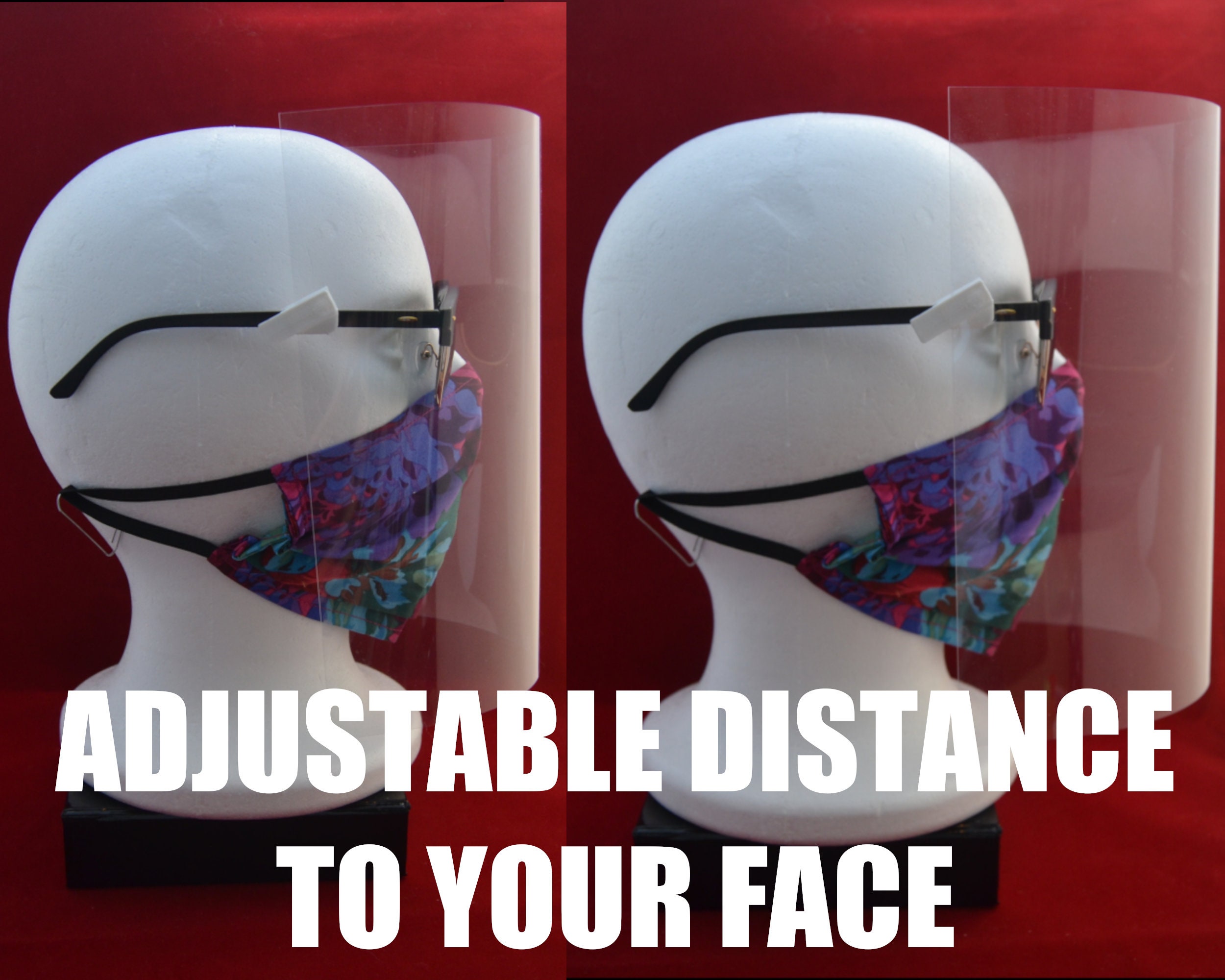 FACE SHIELD for GLASSES - Clips Onto Any Pair of Glasses - Clear Face ...