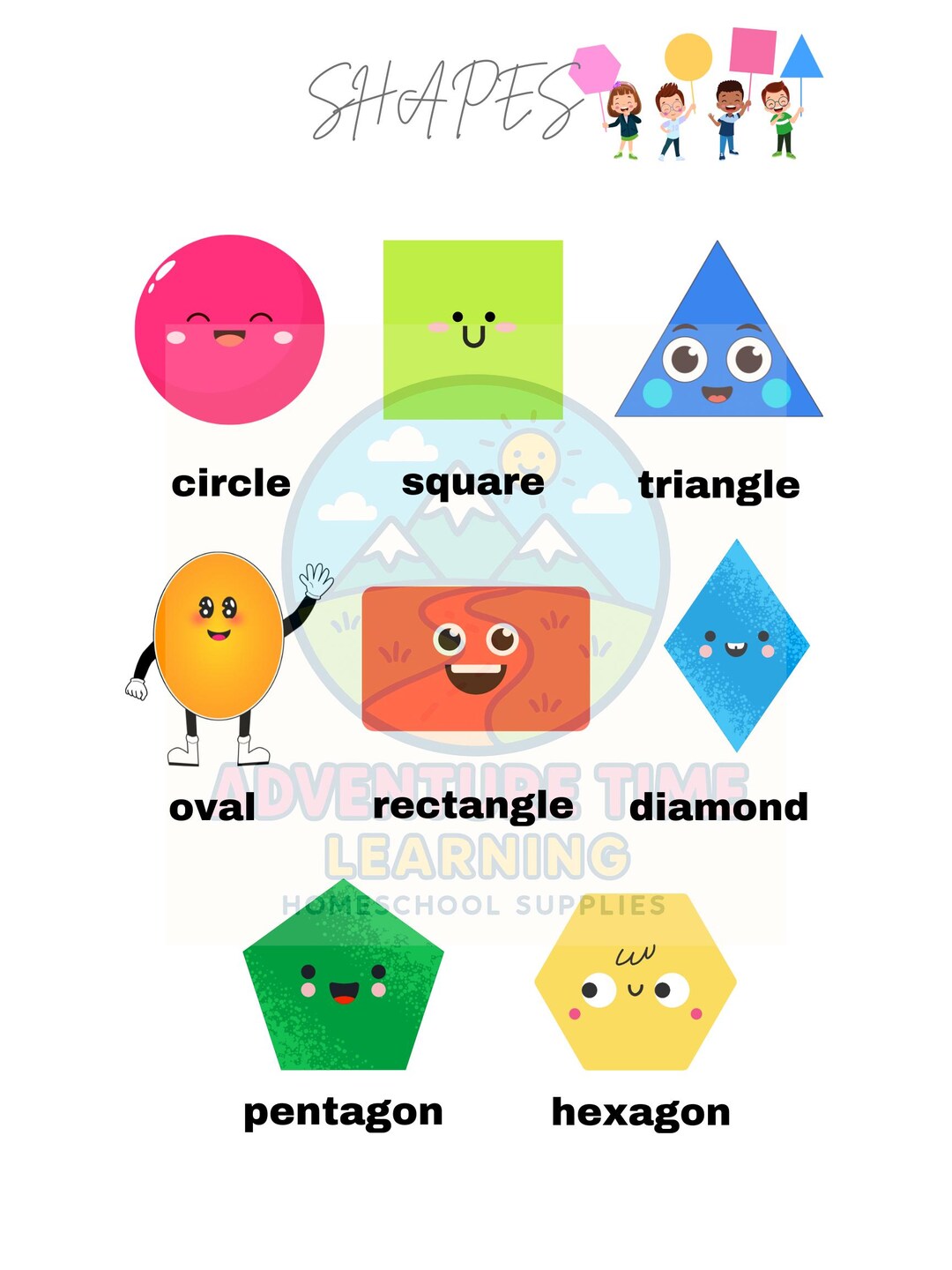 Fun Shape Printable Worksheet - Etsy