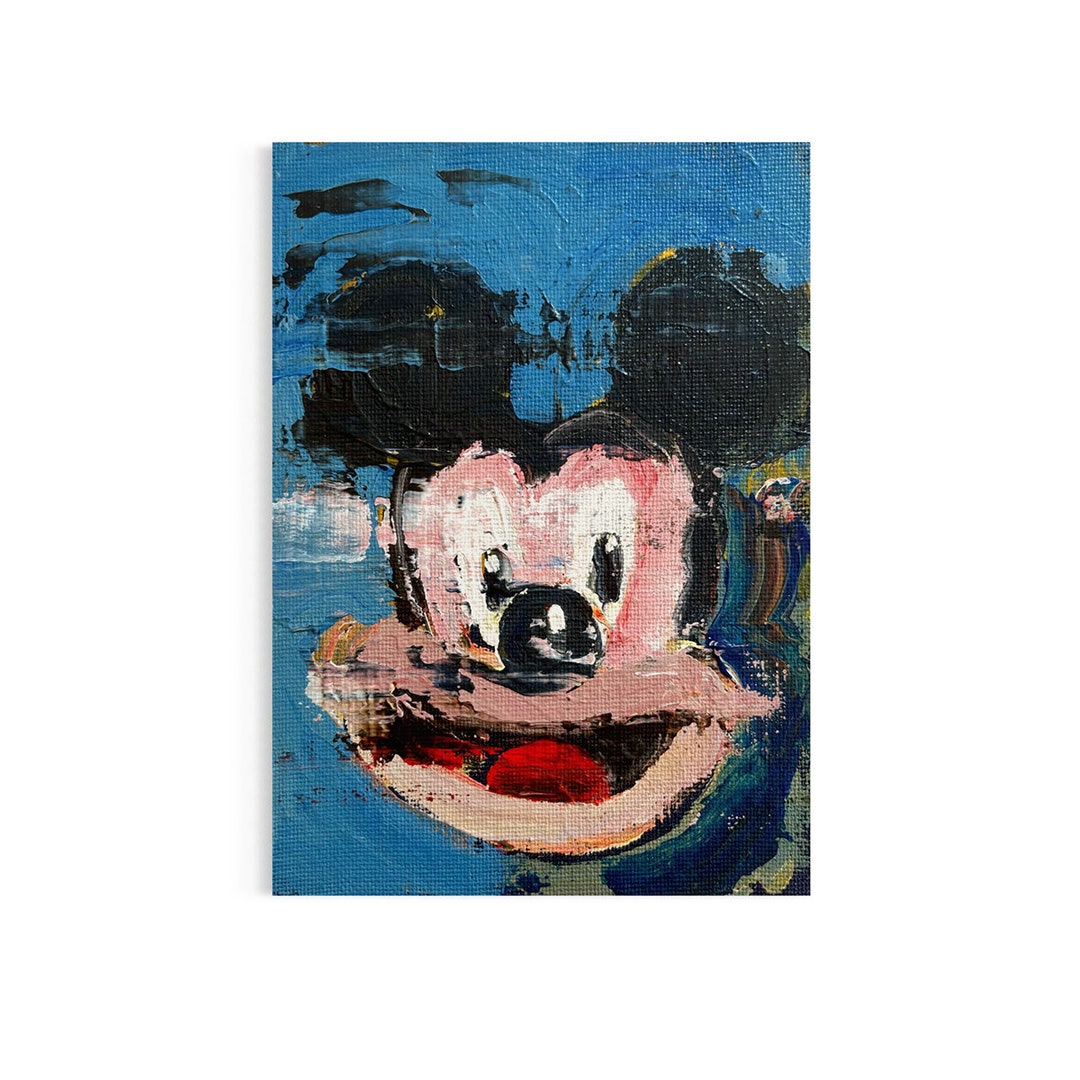 Mickey Mouse Small Acrylic Painting - Minature Wall Art - Contemporary ...