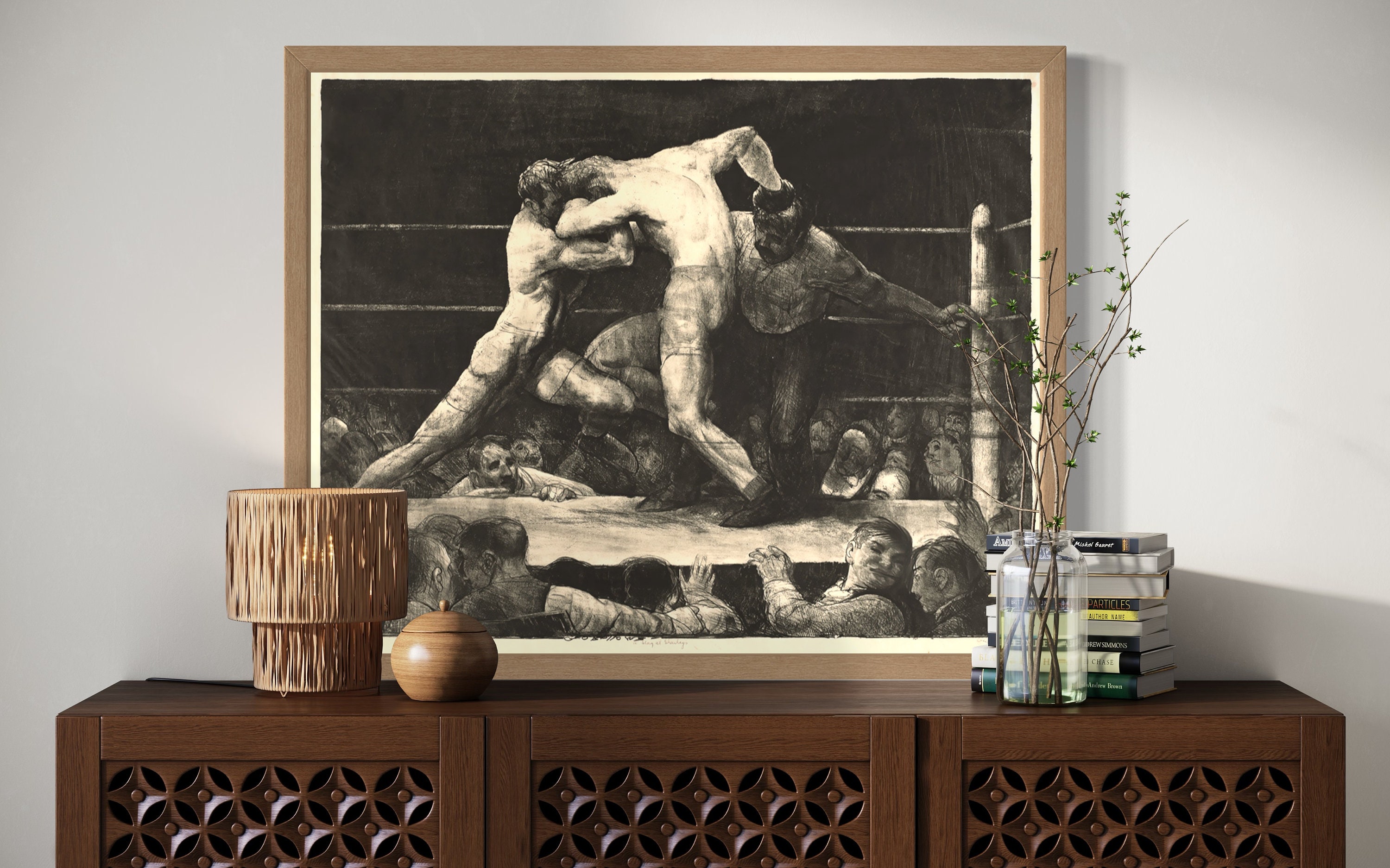 George Bellows Printable Art - Vintage Boxing Drawing - Stag at Sharkey ...