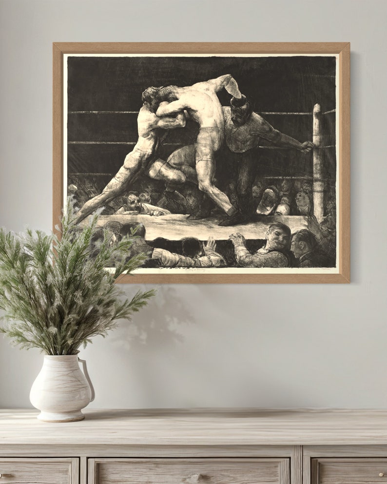 George Bellows Printable Art - Vintage Boxing Drawing - Stag at Sharkey ...
