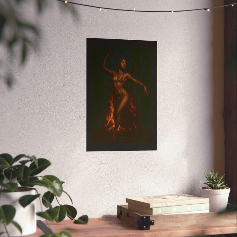 Vertical Posters, Goddess Dancing in Front of Ritual Pyre, Matte Wall ...