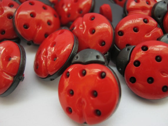 10 Ladybird Buttons Ladybug Buttons 15mm 5/8 Insect | Etsy