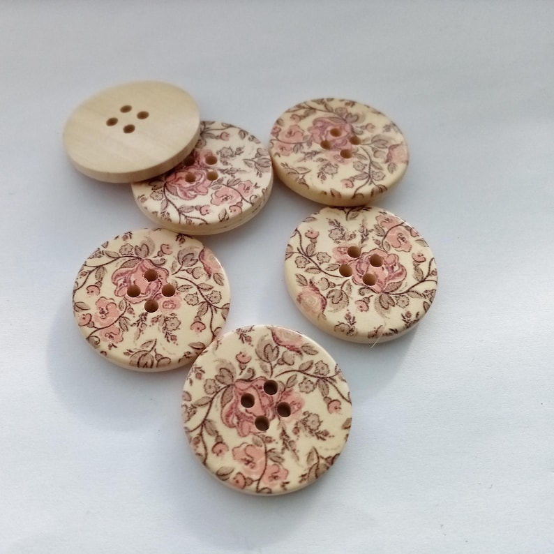 4 Large Dusky Pink Rose Flowers Sewing Buttons 30mm (1 1/8") Large ...