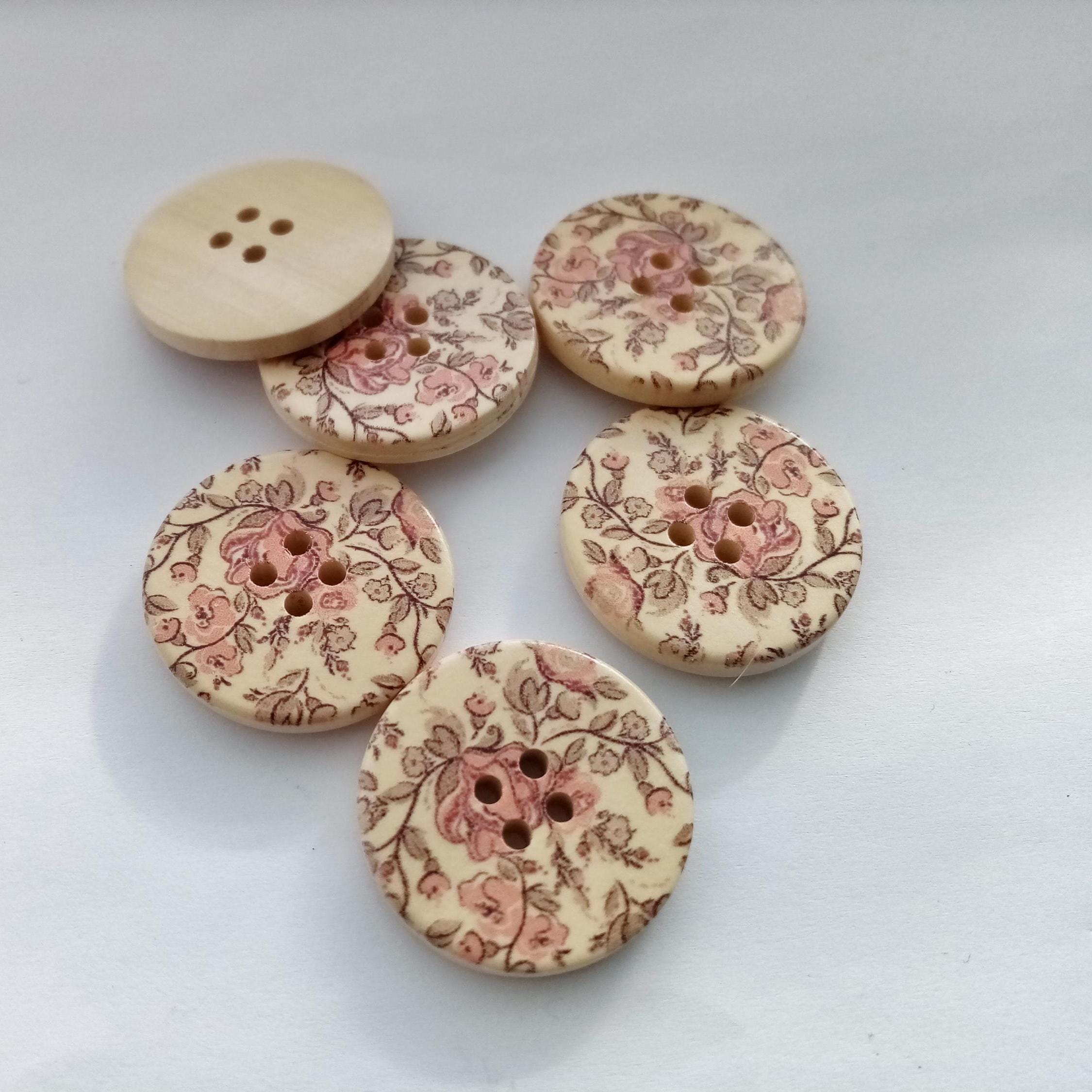 4 Large Dusky Pink Rose Flowers Sewing Buttons 30mm (1 1/8") Large ...