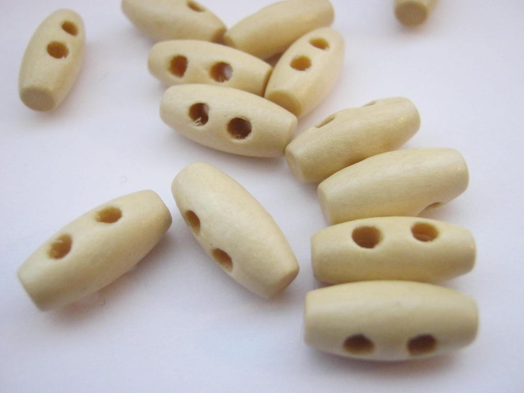 10 Mini Toggle Buttons 15mm 5/8in Small Wood Toggles Baby Coat and ...