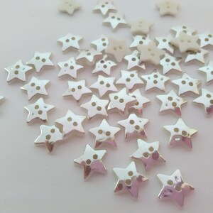 10 Gold or Silver Star Buttons 13mm 1/2 Inch Acrylic Stars Sewing ...