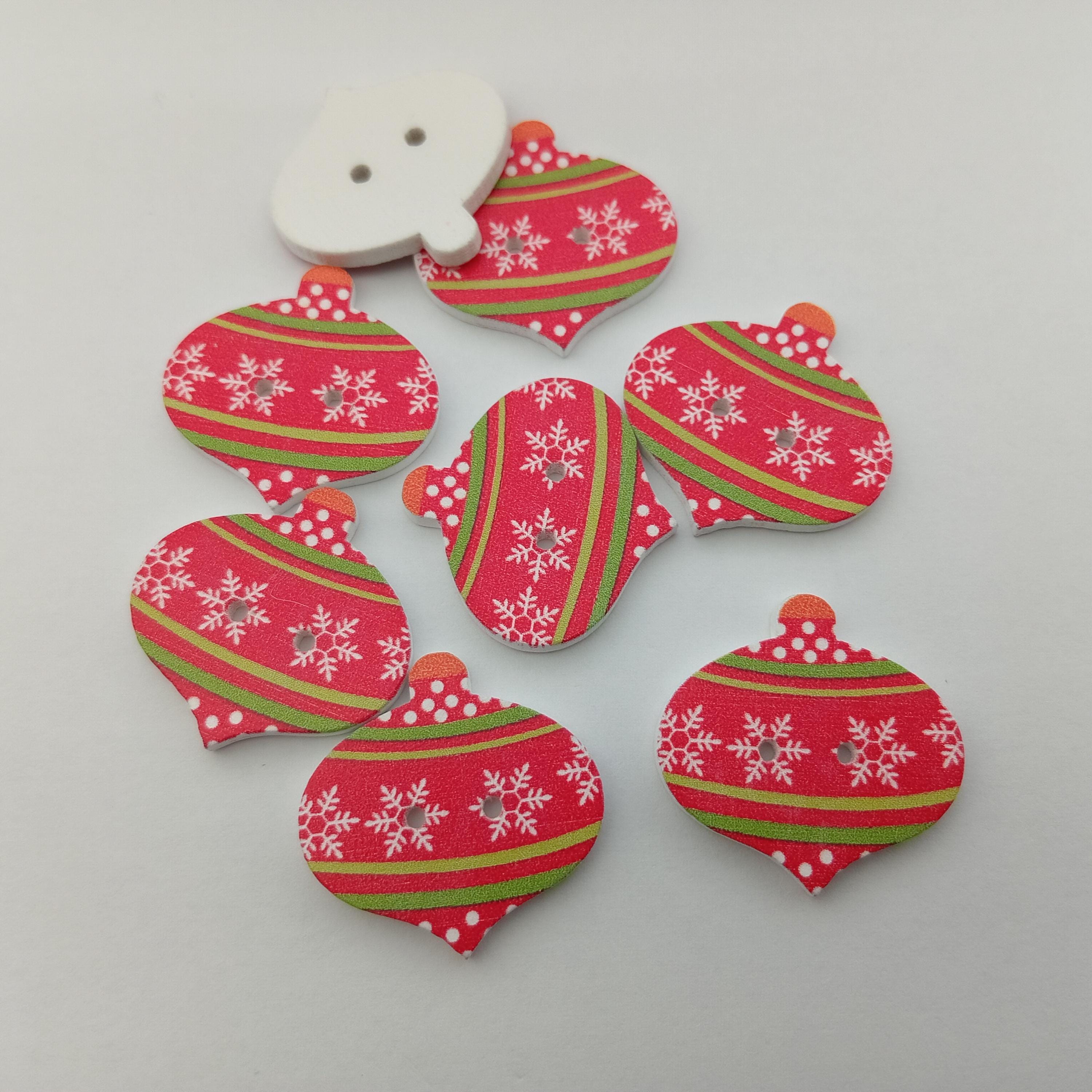 Christmas Bauble Buttons 25mm 1in Christmas Holiday Buttons for Xmas ...
