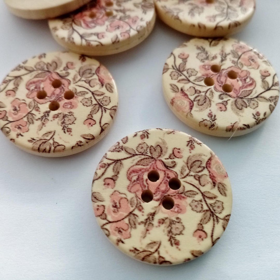 4 Large Dusky Pink Rose Flowers Sewing Buttons 30mm (1 1/8") Large ...