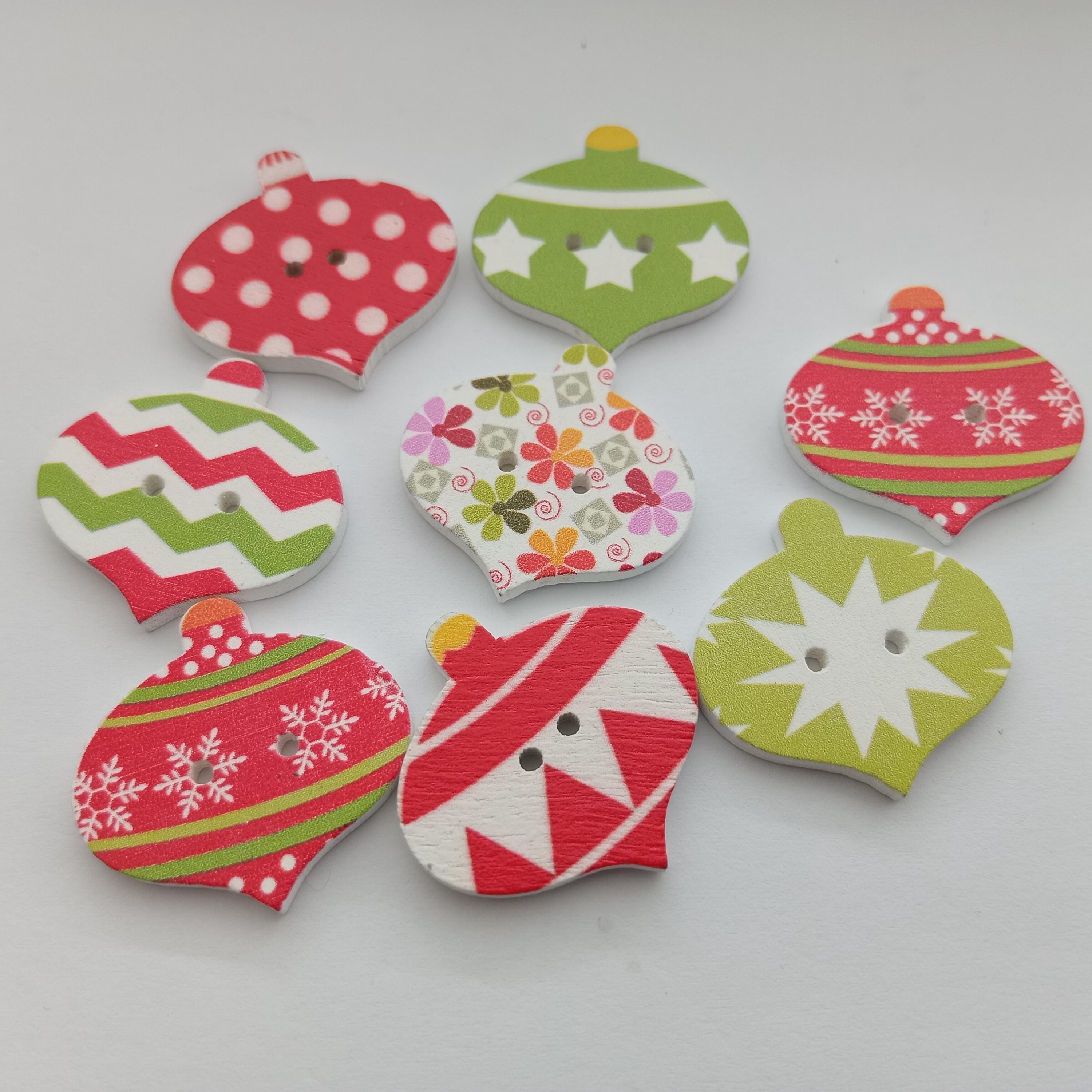 Christmas Bauble Buttons 25mm 1in Christmas Holiday Buttons for Xmas ...