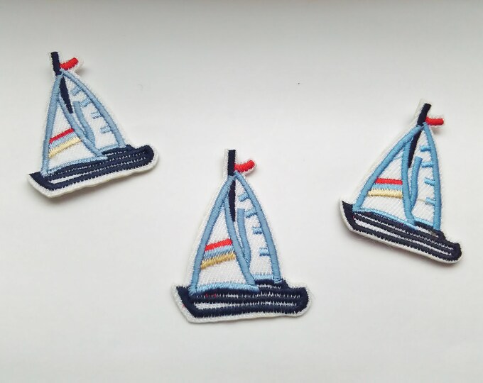 Sailboat Sailing Boating Embroidered Iron on Applique Patch 3h - Etsy