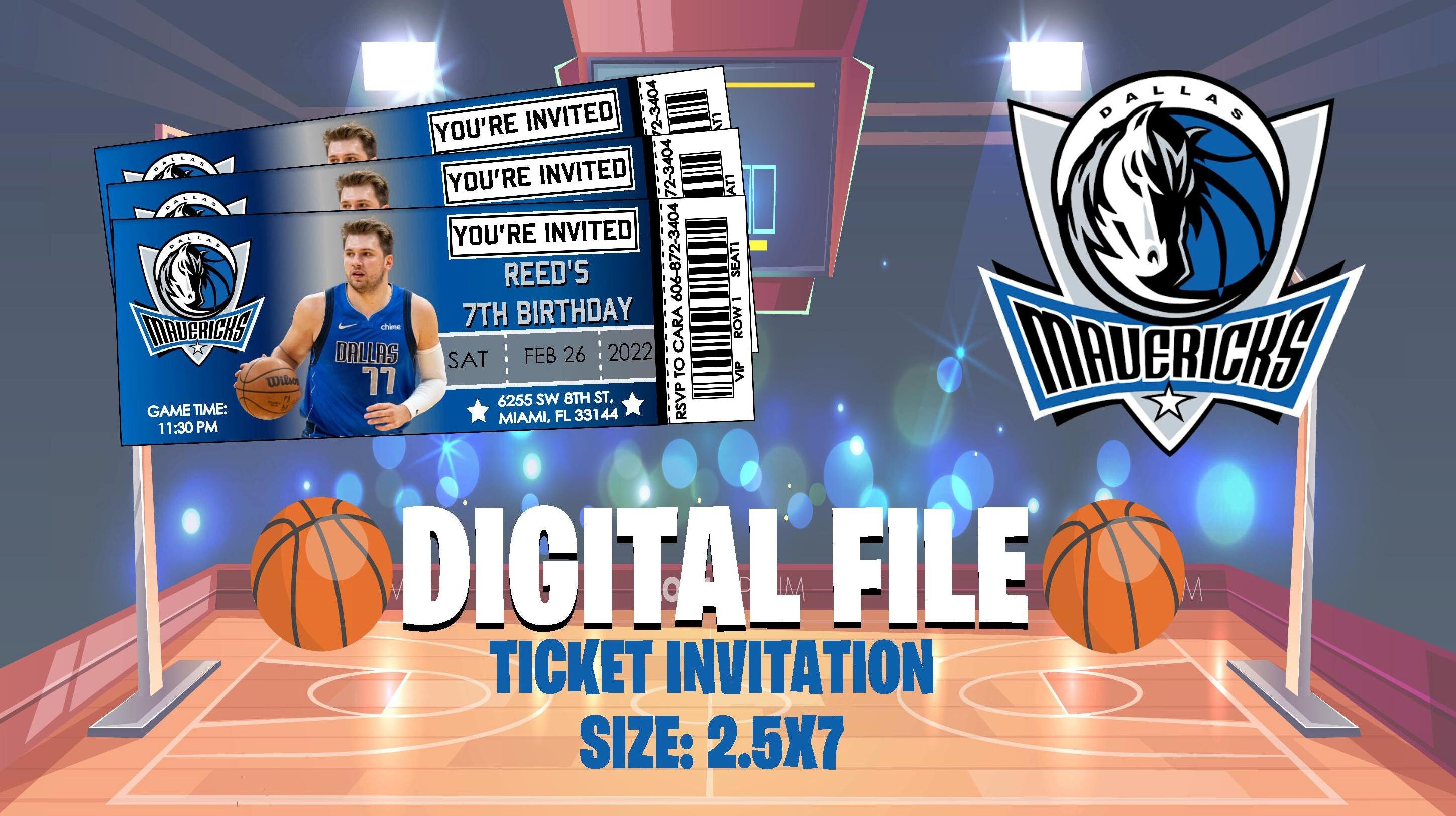 Maverick Basketball Birthday Invitation - Etsy