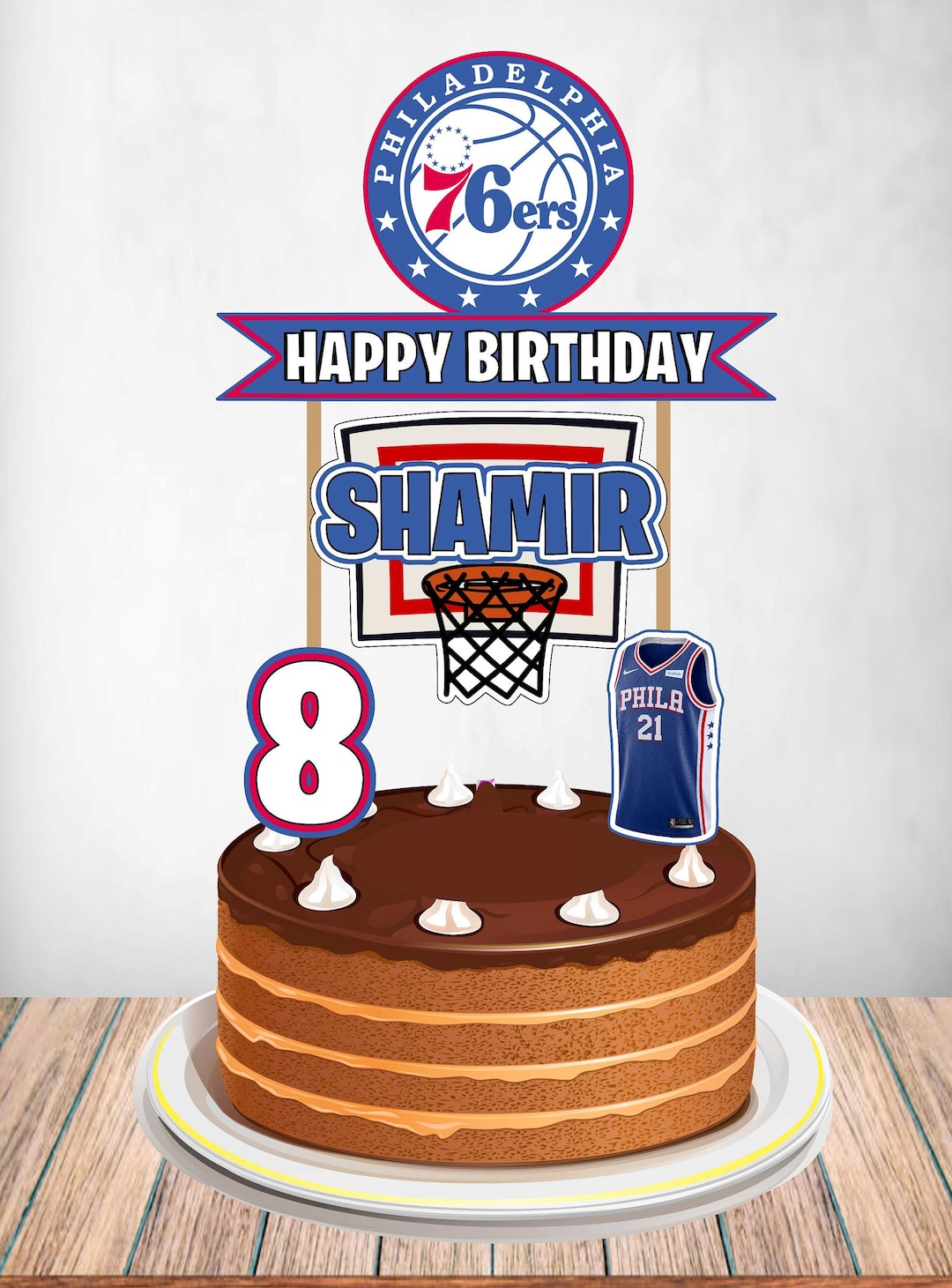Philadelphia 76ers, Philadelphia 76ers Cake Topper, 76ers Banner, 76ers ...