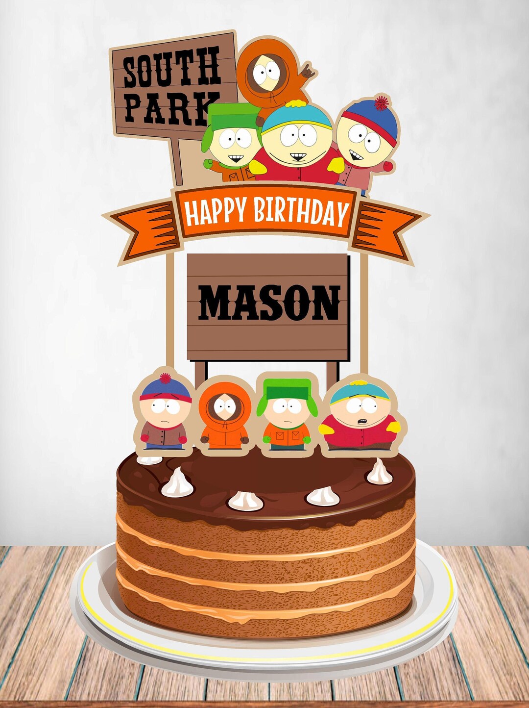 South Park South Park Cake Topper South Park Banner South - Etsy España
