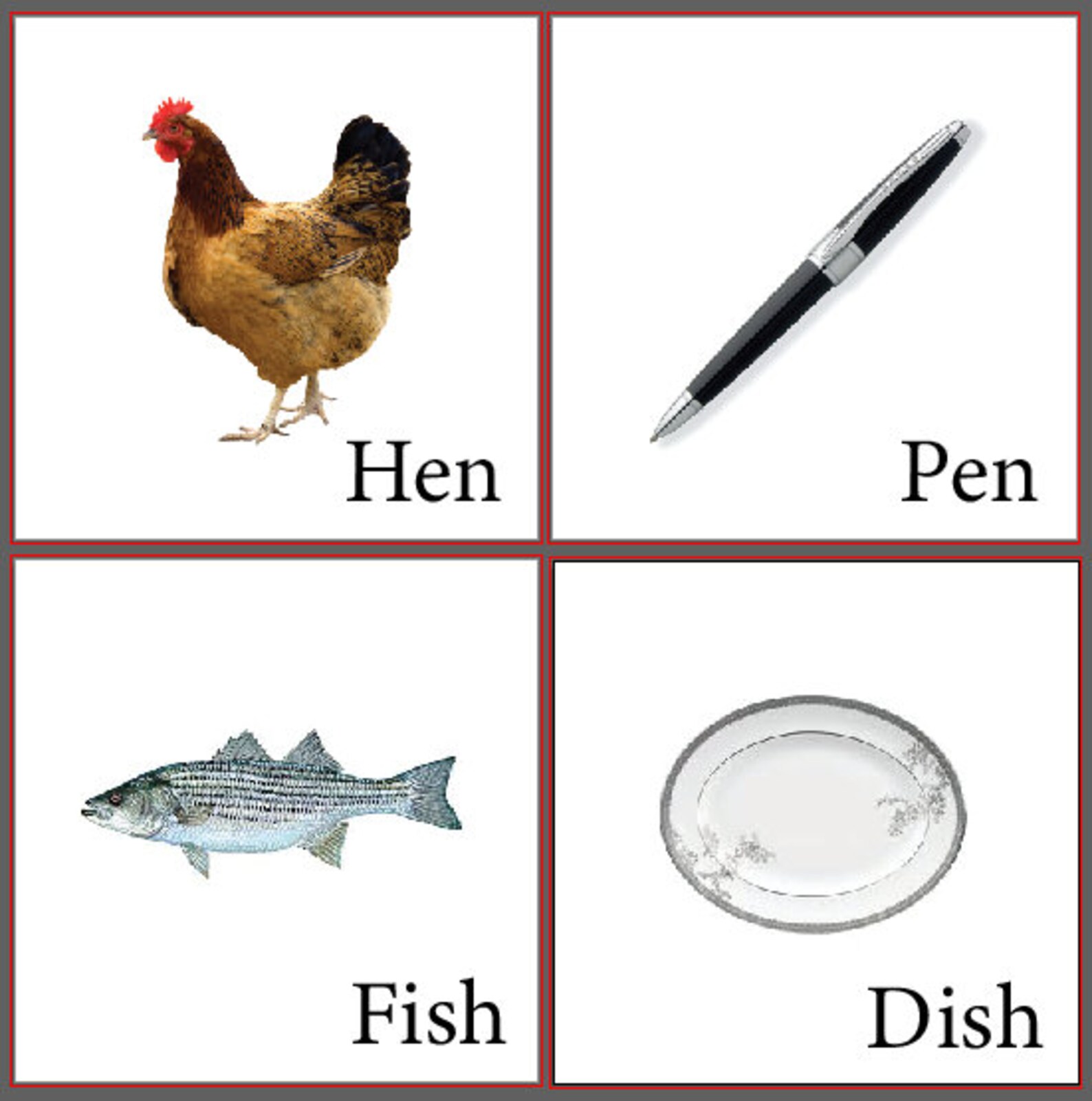 Downloadable Set of 6 Rhyming Montessori Nomenclature Cards ...