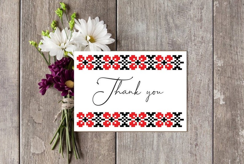 Instant Download Printable Ukrainian Thank You Card, Thank You Post ...