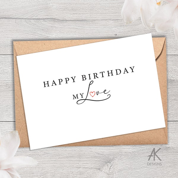 Happy Birthday My Love Card - Etsy