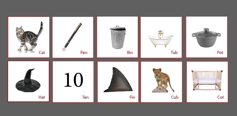 Downloadable Short Phonetic Rhyming Words, Montessori Nomenclature ...