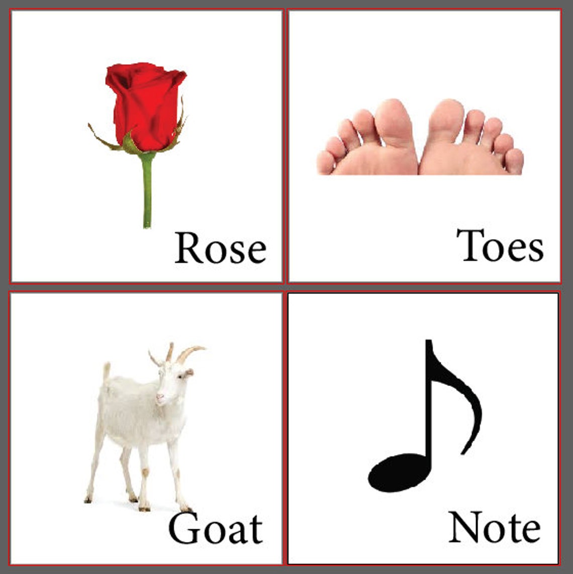 Downloadable Set of 6 Rhyming Montessori Nomenclature Cards ...