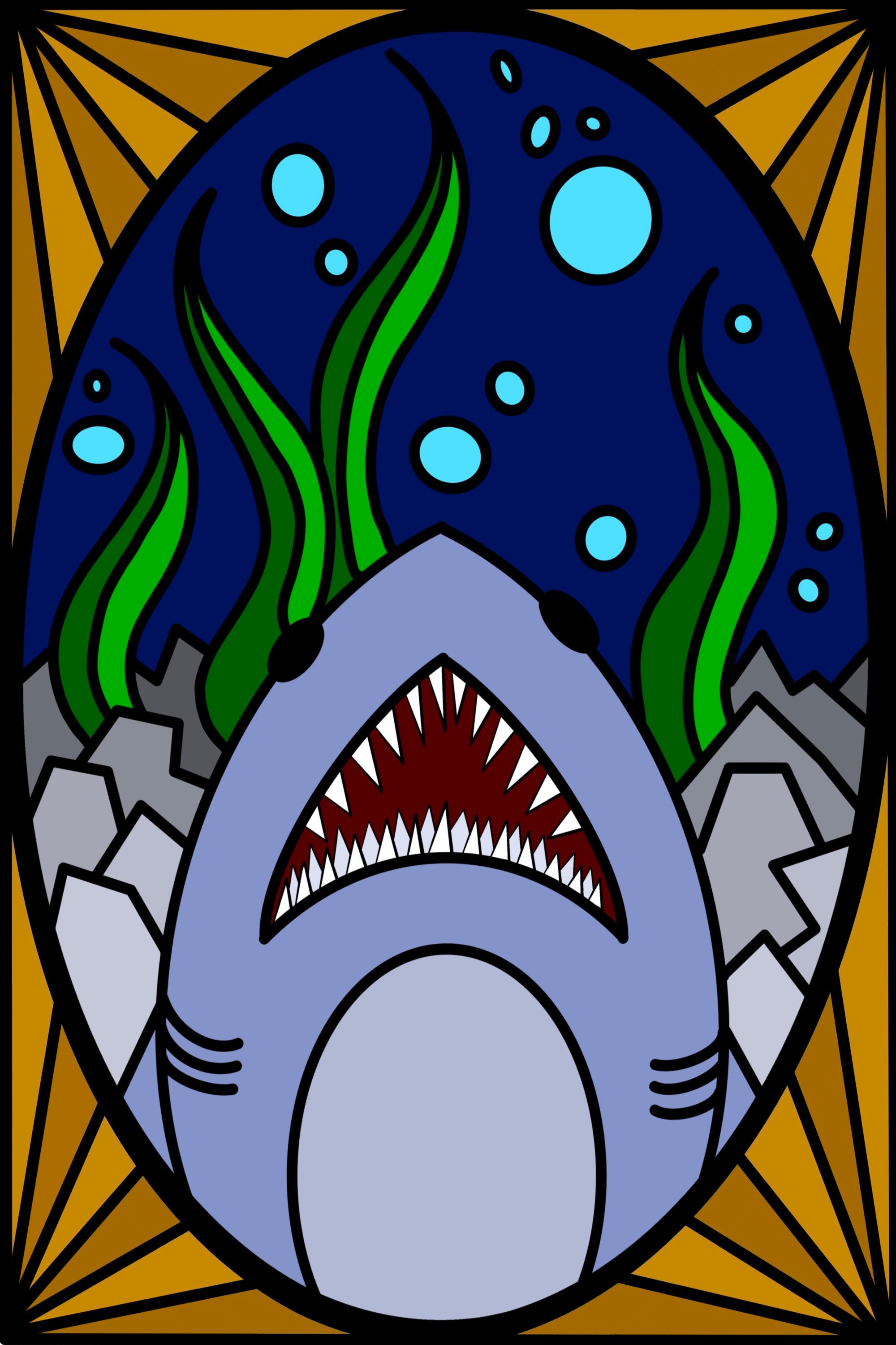 Underwater Animals Stained-glass Style Prints - Etsy