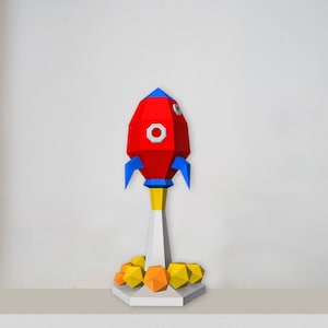 DIY Papercraft Rocket With Smoke, Rocket Decor, Rocket Party Props ...