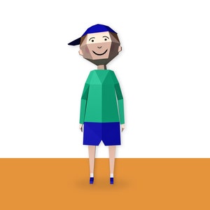 DIY Papercraft Toon Boy Character, Papaercraft Boy Sculpture, Cartoon ...