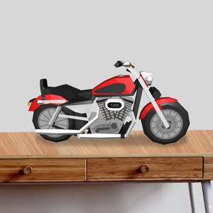 DIY Papercraft Motorbike,papercraft Bike,cruiser Motorbike,lowpoly Bike ...