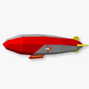 DIY Papercraft Blimp Aircraft,lowpoly Blimp Airplane,3d Aeroplane ...