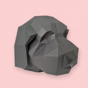 DIY Papercraft Cockapoo Trophy,cockapoo Head Trophy,papercraft Dog ...