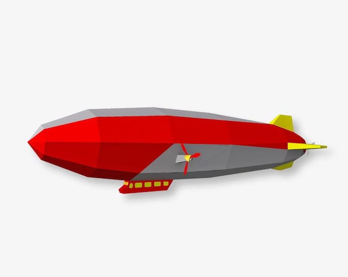 3d Papercraft Airship for Kids Room. Origami Aircraft Trophy for ...