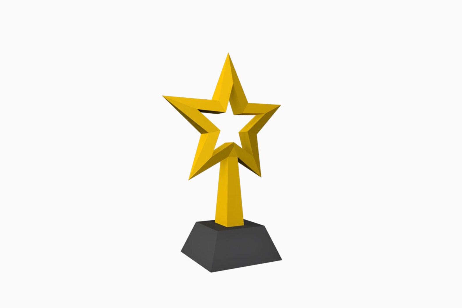 DIY Papercraft Star Trophylowpoly Starstar Dxfstar Pngstar - Etsy