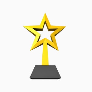 DIY Papercraft Star Trophy,lowpoly Star,star Dxf,star Png,star ...