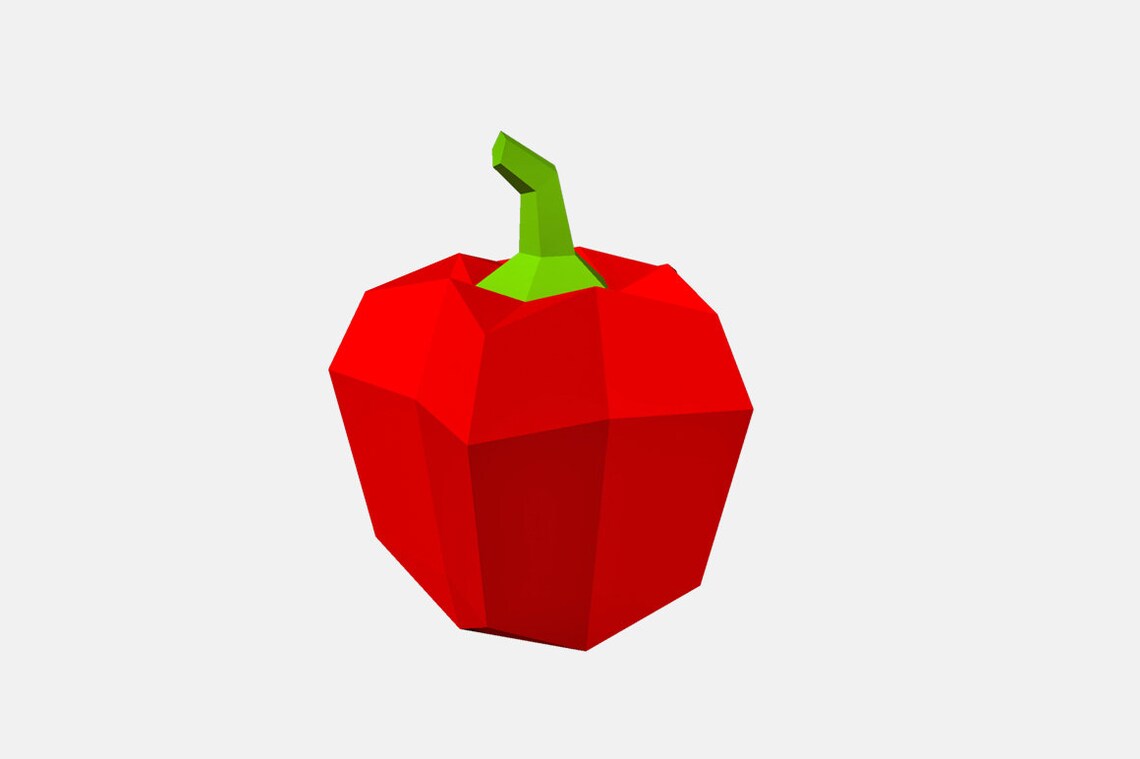 DIY Papercraft Bell Pepper Png3d Capsicum Modelpapercraft - Etsy