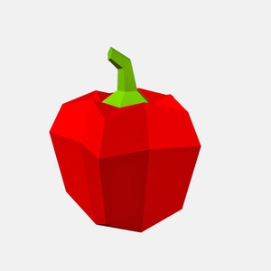 DIY Papercraft Bell Pepper Png,3d Capsicum Model,papercraft Vegetables ...