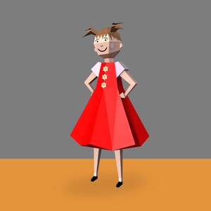 DIY Papercraft Toon Girl Character, Papaercraft Girl Sculpture, Cartoon ...