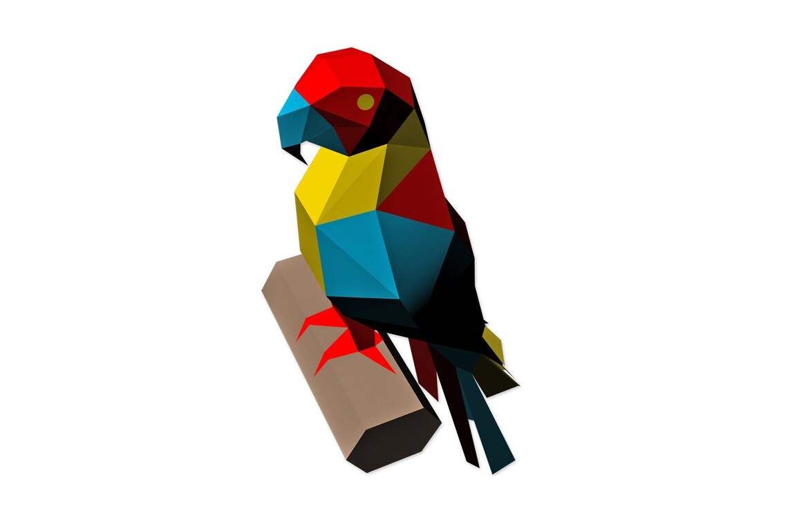DIY Papercraft Parrot Sculpturelowpoly Parrot3d | Etsy
