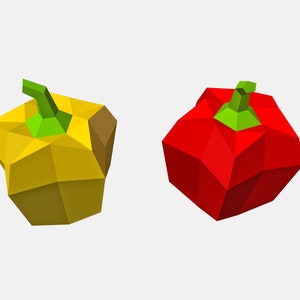 DIY Papercraft Bell Pepper Png,3d Capsicum Model,papercraft Vegetables ...