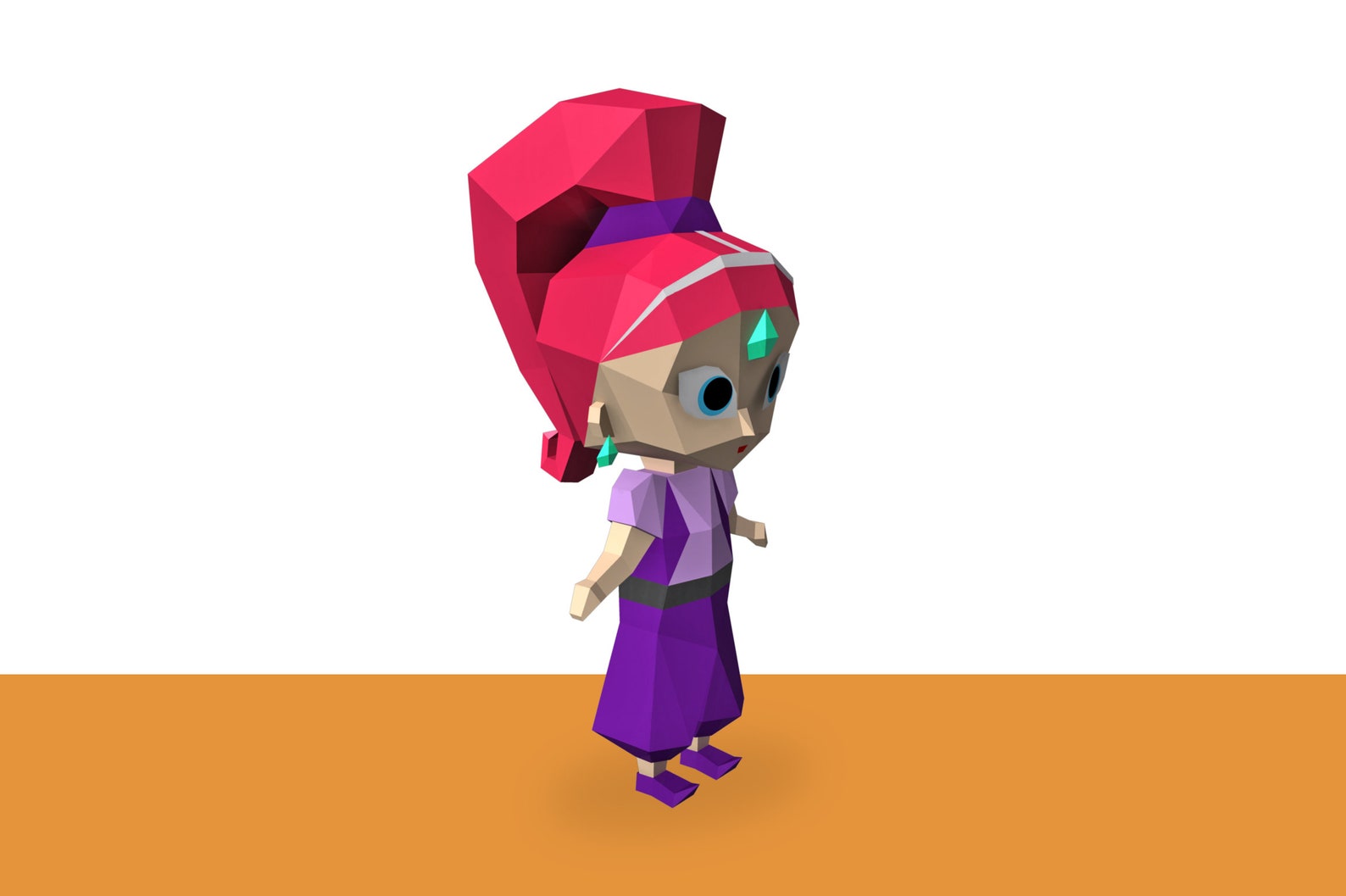 DIY Toon Girl Papercraft Sculpture, Pepakura Templates (digital Files ...