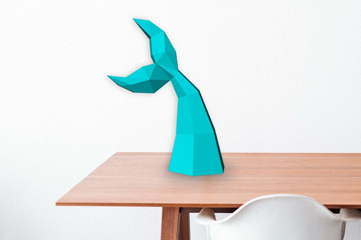 DIY Papercraft Mermaid Taillowpoly Mermaid Tailmermaid - Etsy