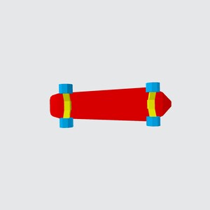 DIY Papercraft Skateboard Model, Lowpoly 3D (pdf, Svg, Dxf, Eps, Png ...