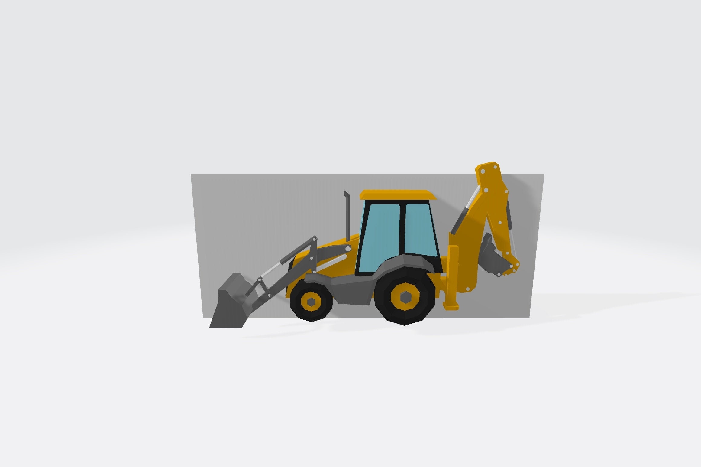 DIY Papercraft JCB Construction Machine,lowpoly Digger,3d Wall Art ...