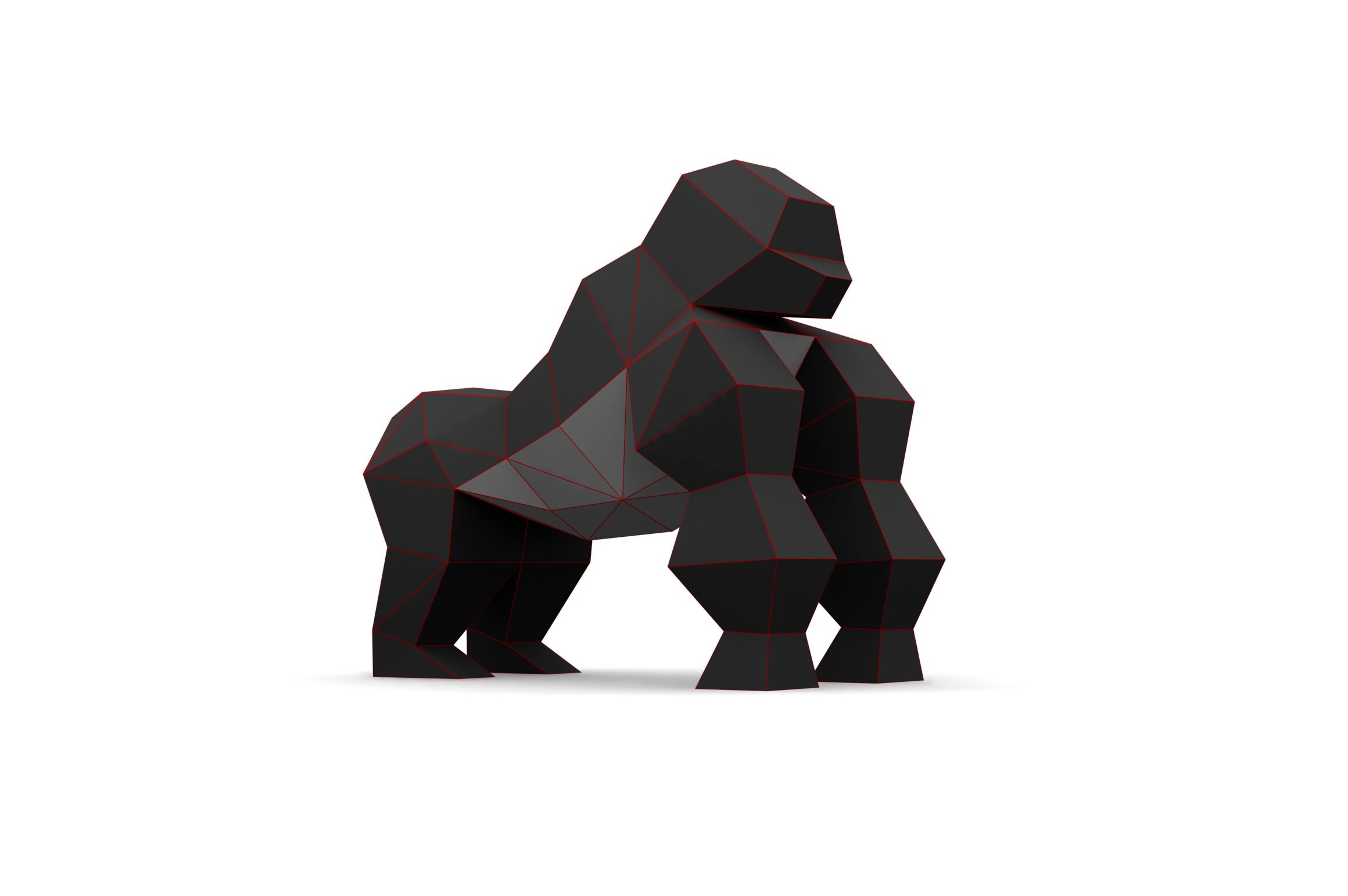 DIY Papercraft Gorilla Sculpture, Low Poly Ape Statue (PDF Pattern) - Etsy