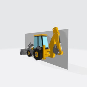 DIY Papercraft JCB Construction Machine,lowpoly Digger,3d Wall Art ...