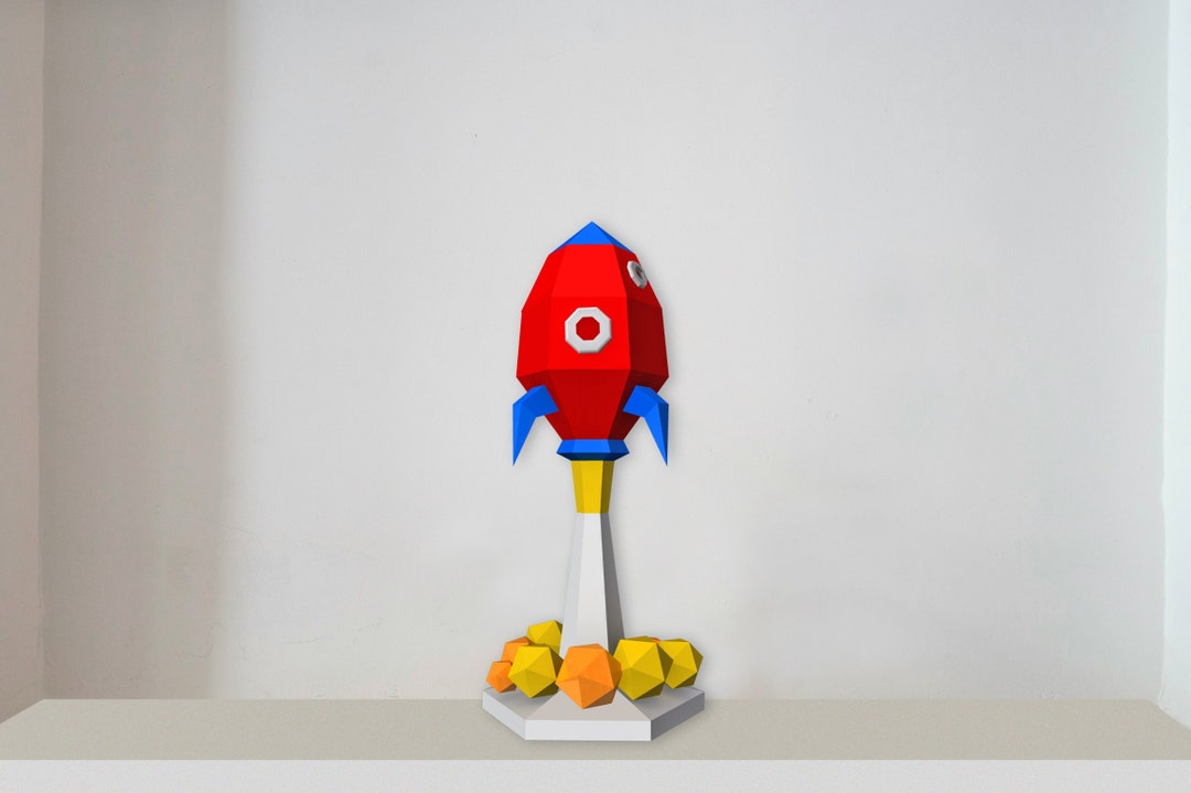 DIY Papercraft Rocket With Smoke, Rocket Decor, Rocket Party Props ...