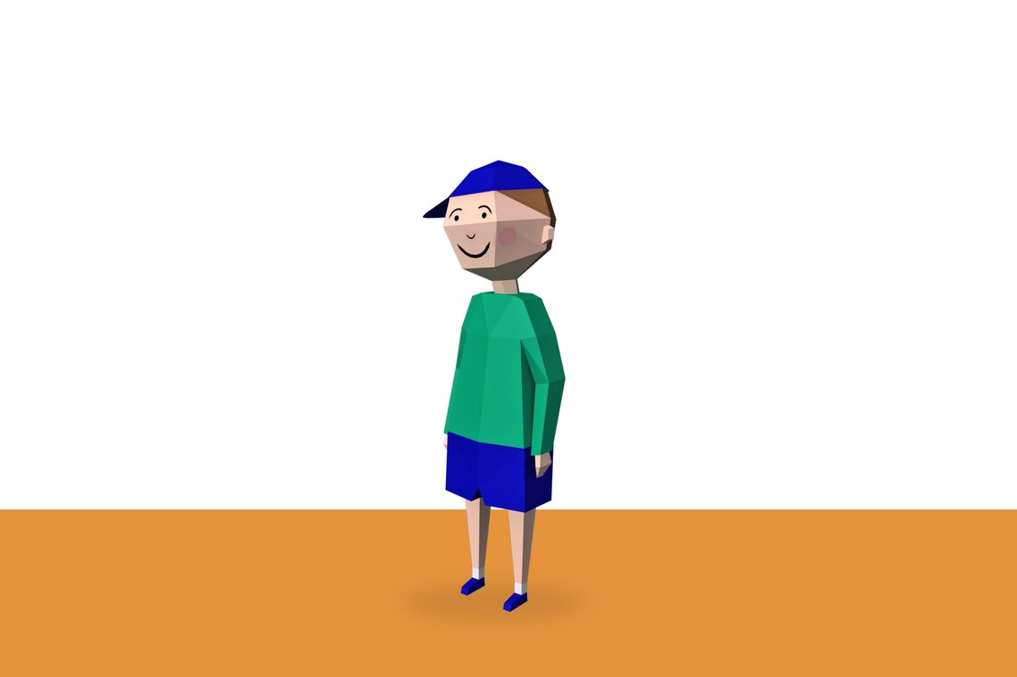 DIY Papercraft Toon Boy Character, Papaercraft Boy Sculpture, Cartoon ...