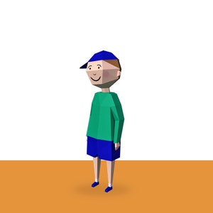 DIY Papercraft Toon Boy Character, Papaercraft Boy Sculpture, Cartoon ...