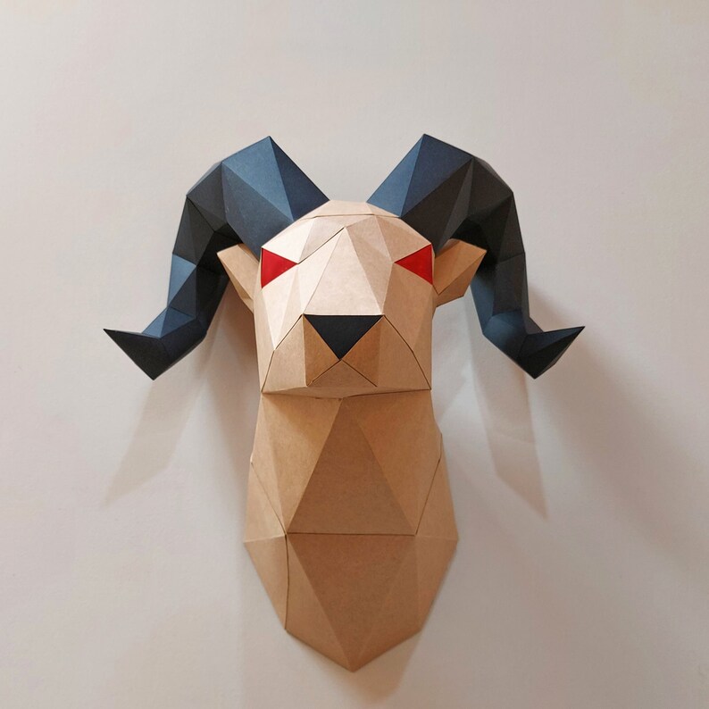 DIY Papercraft Ram Head Trophylowpoly Head Trophylowpoly - Etsy