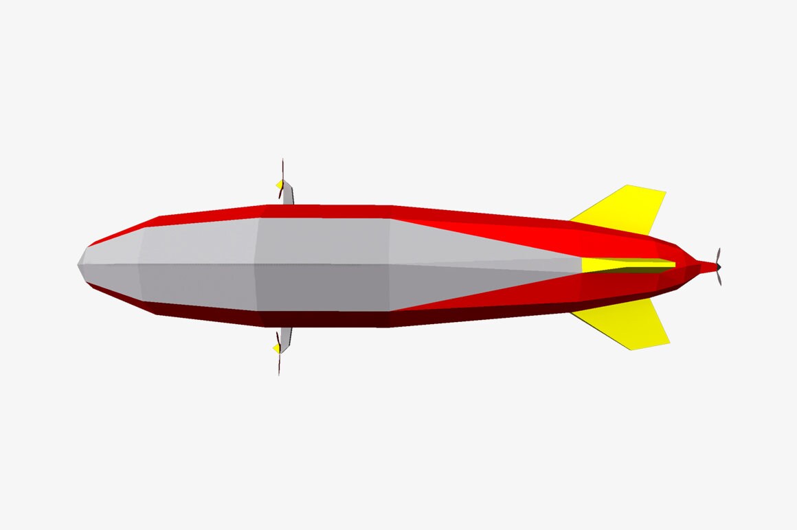 DIY Papercraft Blimp Aircraftlowpoly Blimp Airplane3d - Etsy UK