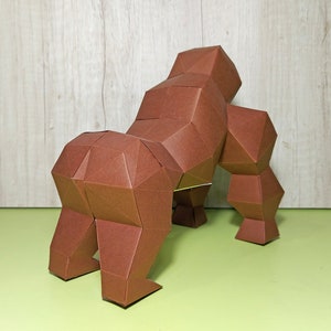 DIY Papercraft Gorilla Sculpture,papercraft Monkey,low Poly Paper Craft ...